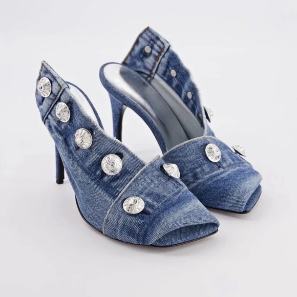 Shoes | Denim Heels | Poshmark